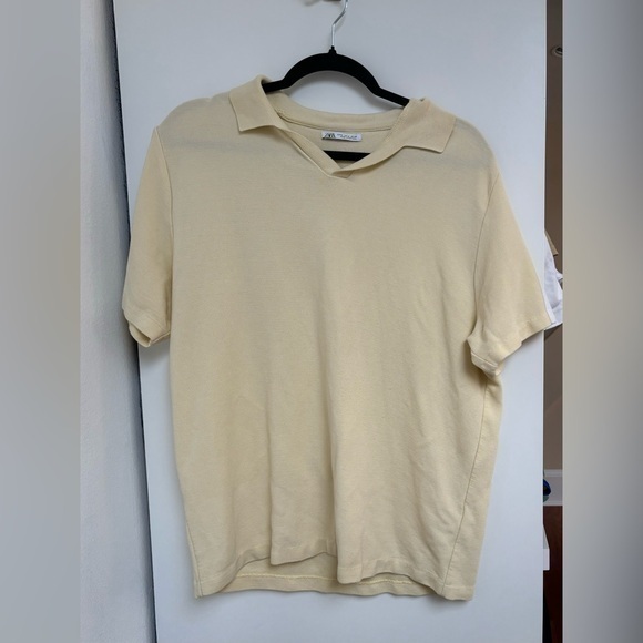Zara | Shirts | Mens Light Yellow Zara Buttonless Polo | Poshmark